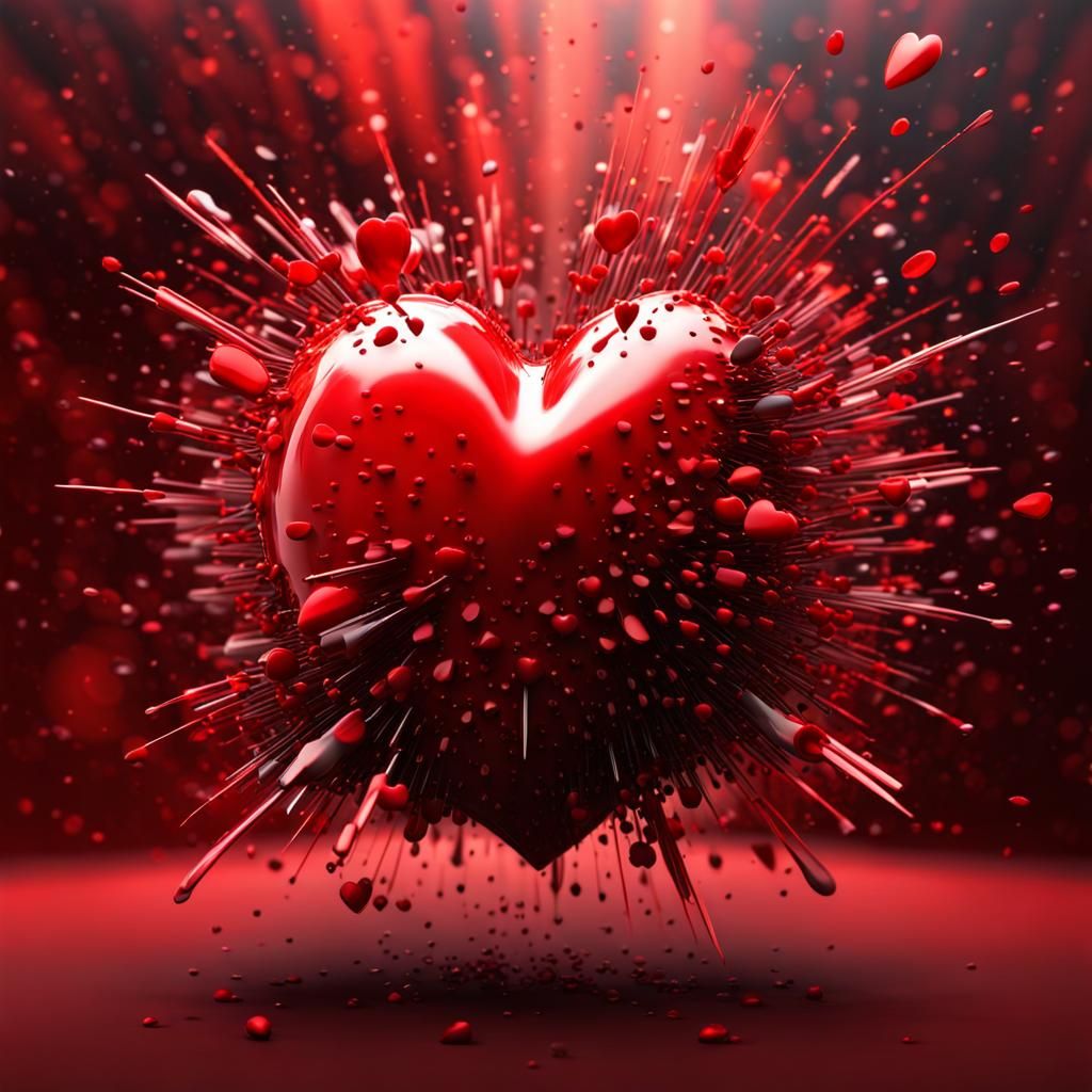 exploding heart - AI Generated Artwork - NightCafe Creator
