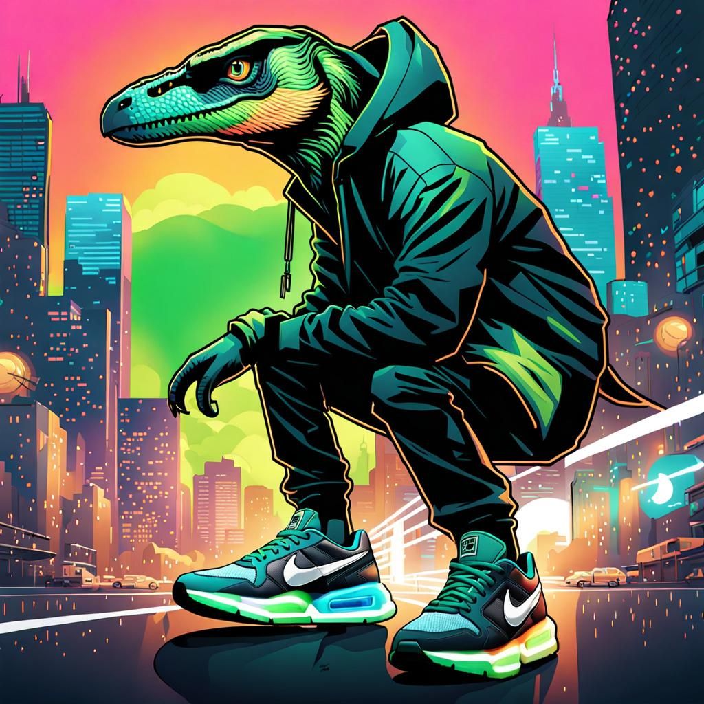 **4K illustration of Neon Raptor:1 - 4K illustration of Neon Rapto - AI ...