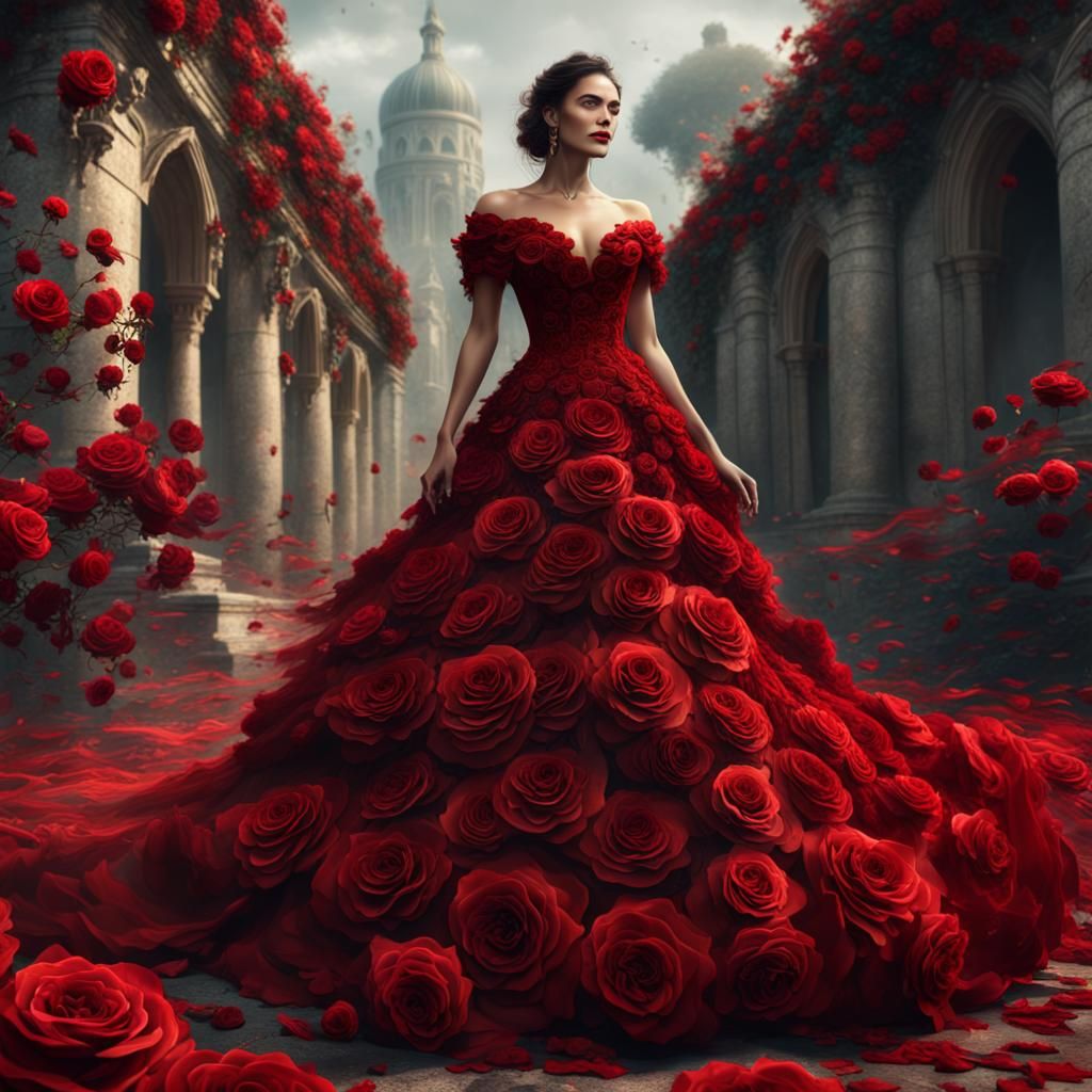 Red Rose Dress - AI Generated Artwork - NightCafe Creator