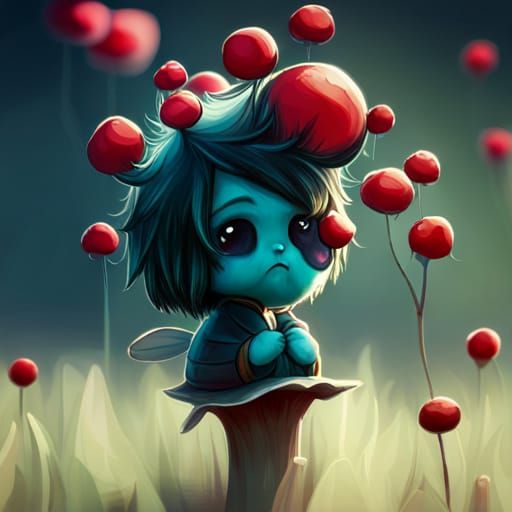 "Adorable intricately detailed Kawaii adorable fluffy bee on a pretty ...