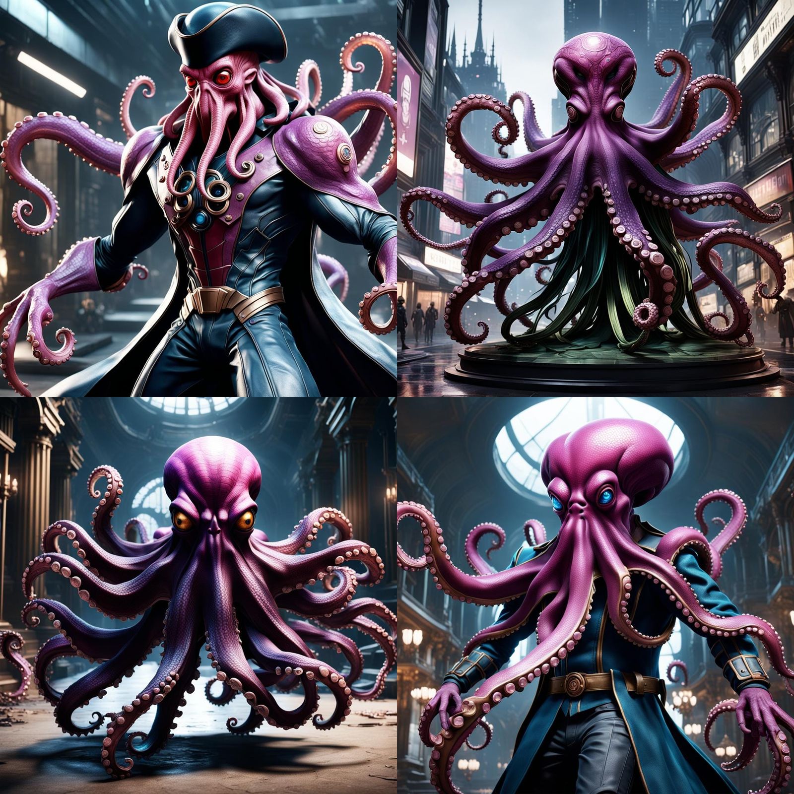 An Octopus as gambit from x-men Unreal Engine 5 beautiful elegant ...