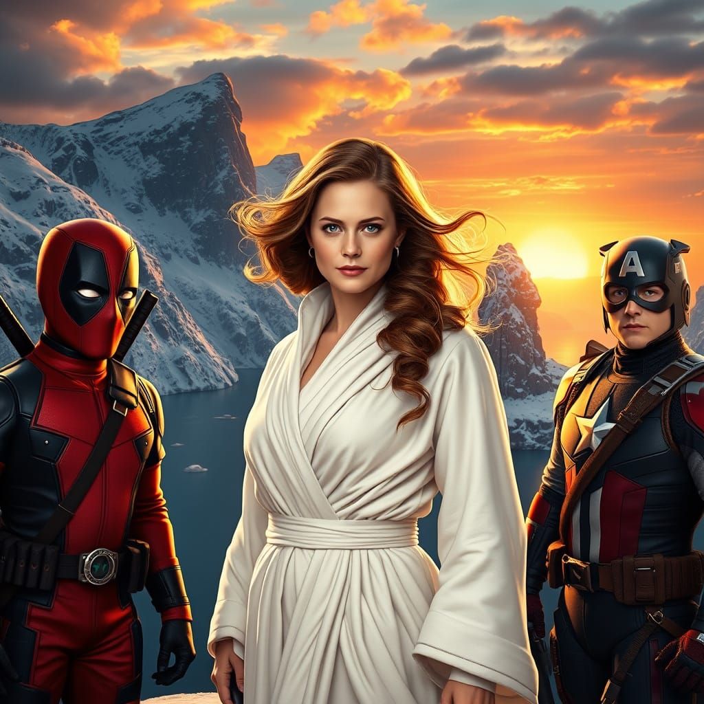 Stunning Princess Leia in Epic Winter Wonderland w... - AI Art