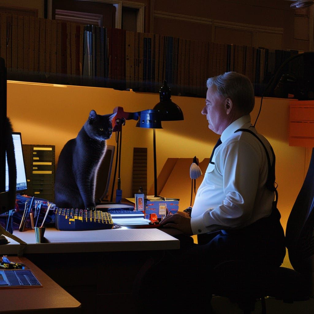 Cats at work - AI Generated Artwork - NightCafe Creator