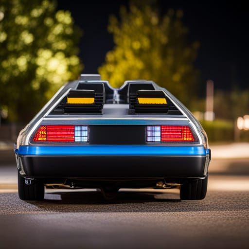 back to the future delorean at nightime - AI Generated Artwork ...