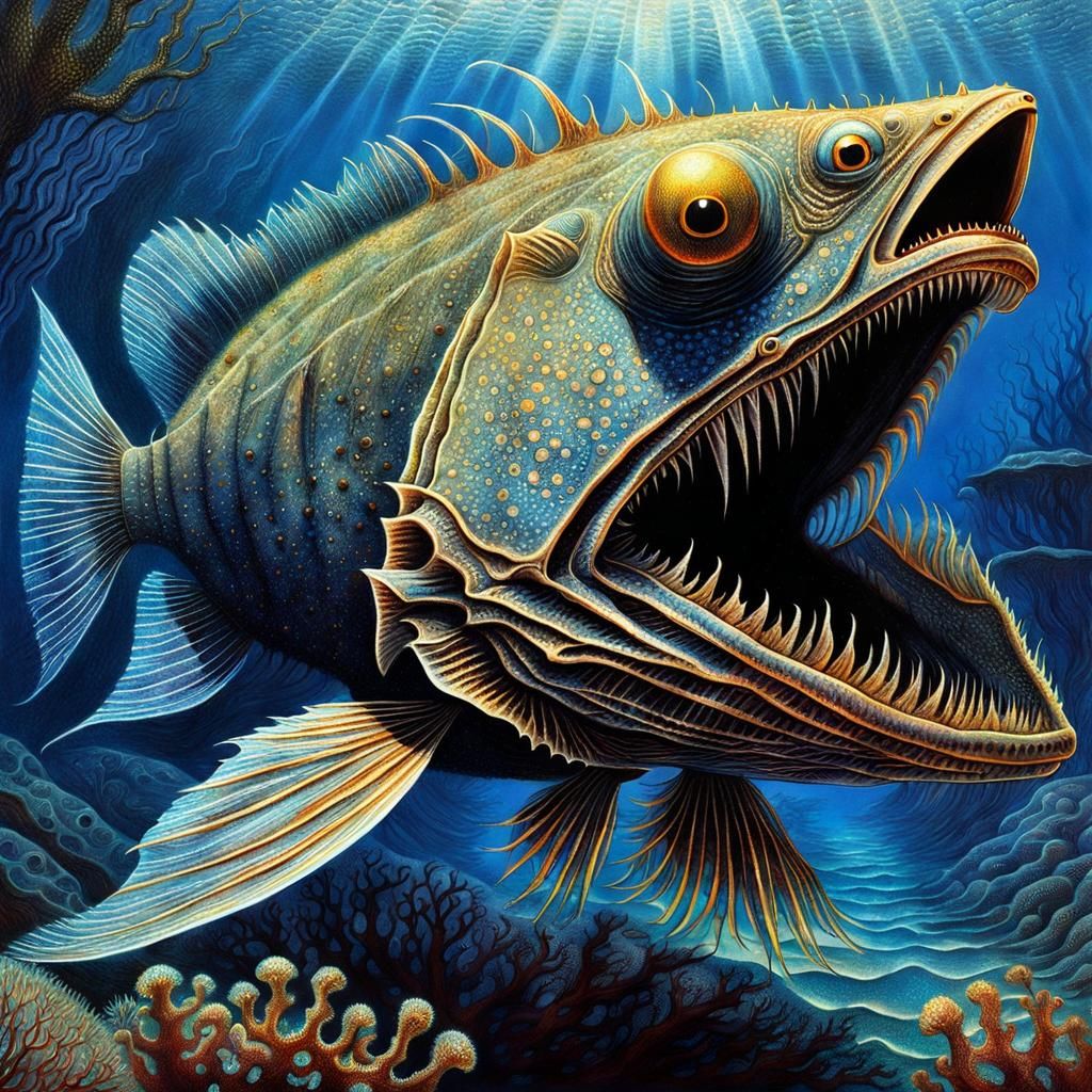 Twilight Zone: Surreal Fangfish - AI Generated Artwork - NightCafe Creator
