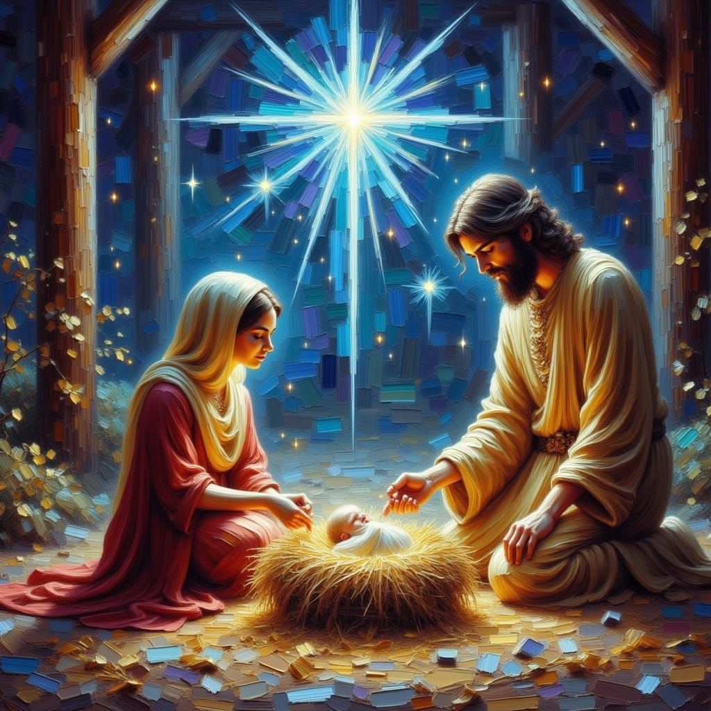 The Birth of Jesus - Sacred Moment of Adoration in a Dreaml...