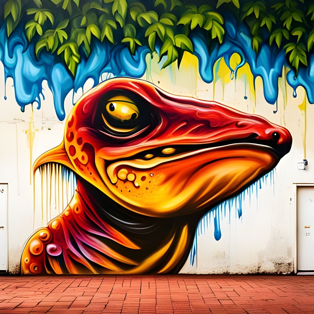 Graffiti street art of a salamander - AI Generated Artwork - NightCafe ...