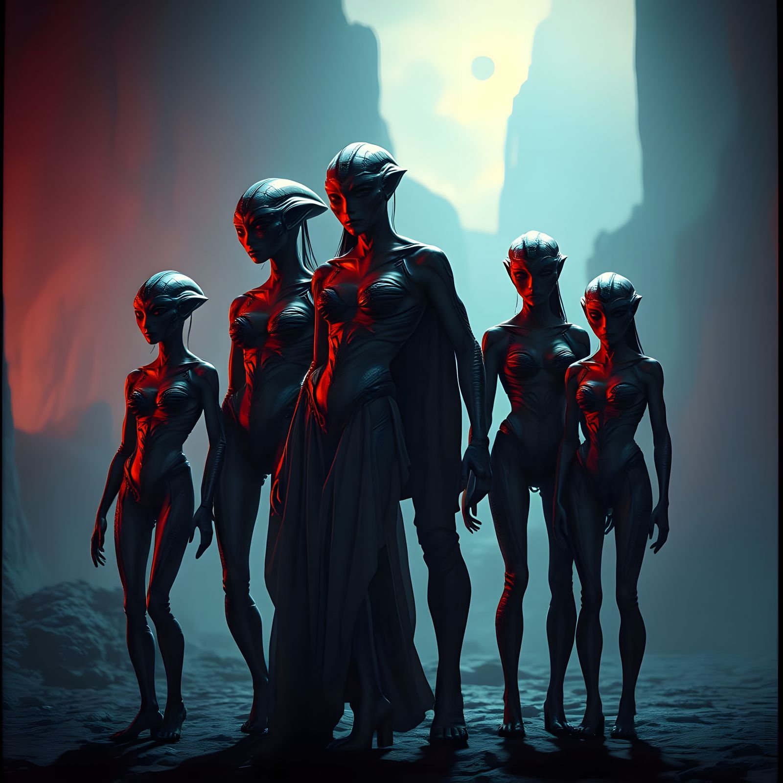 Stunning Cinematic Portraits of an Alien Family - AI Art