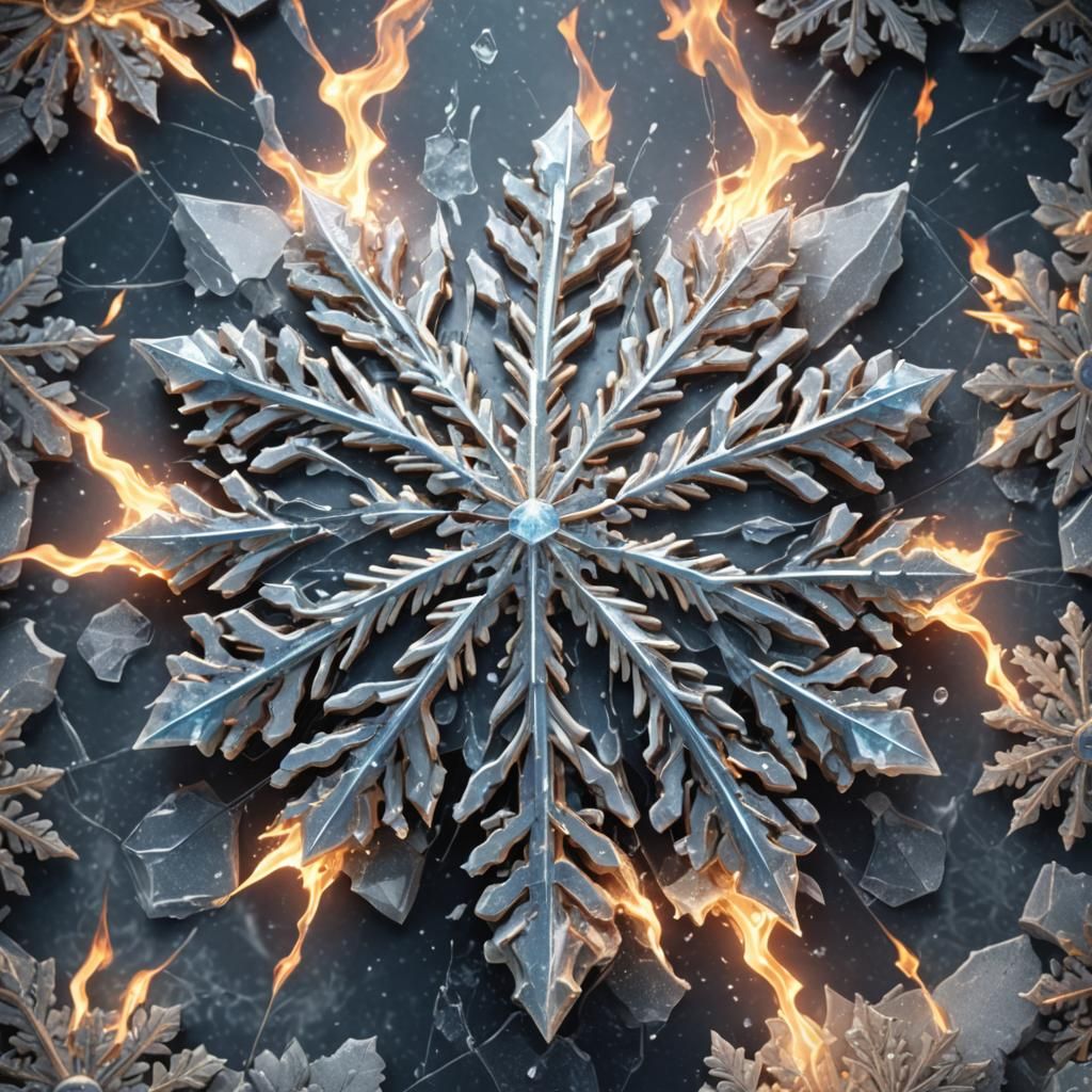 Multi Element Snowflake - AI Generated Artwork - NightCafe Creator