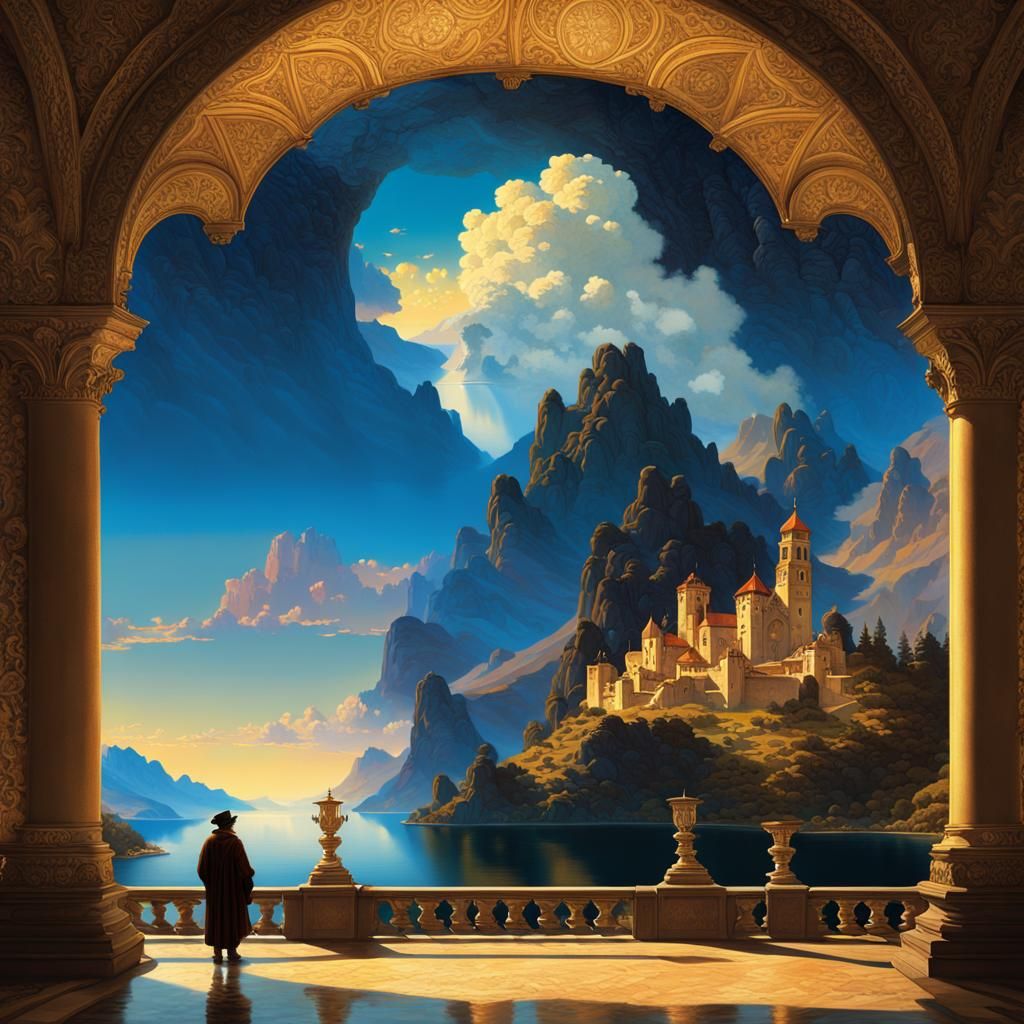 A tribute to Maxfield Parrish - AI Generated Artwork - NightCafe Creator