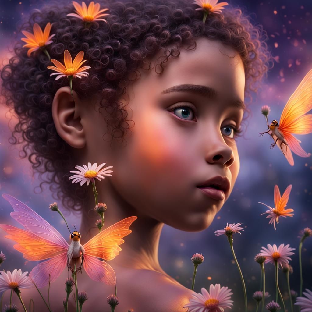 Create a hyper-realistic of an Imaginary of a magical field during a ...