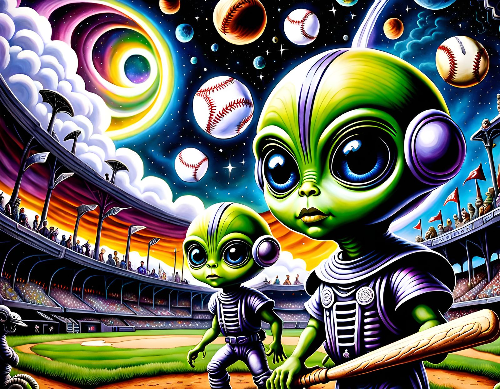 Alien Baseball Players - AI Generated Artwork - NightCafe Creator