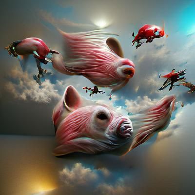 Flying Pigs - AI Generated Artwork - NightCafe Creator
