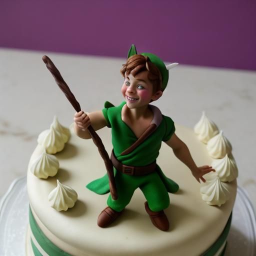 Peter pan in cake - AI Generated Artwork - NightCafe Creator