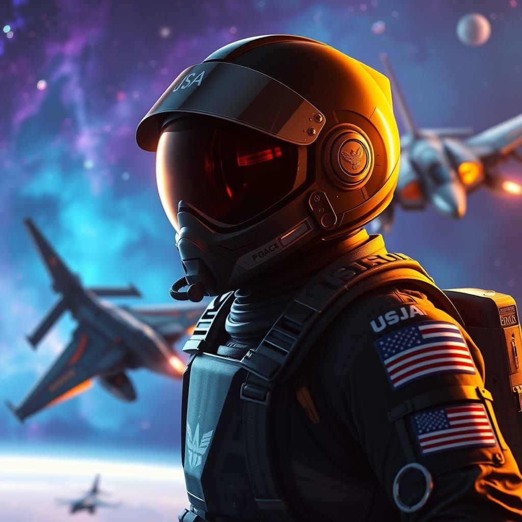 Space Force Fighter Pilot USA - Epic Space Force Pilot in Ne...