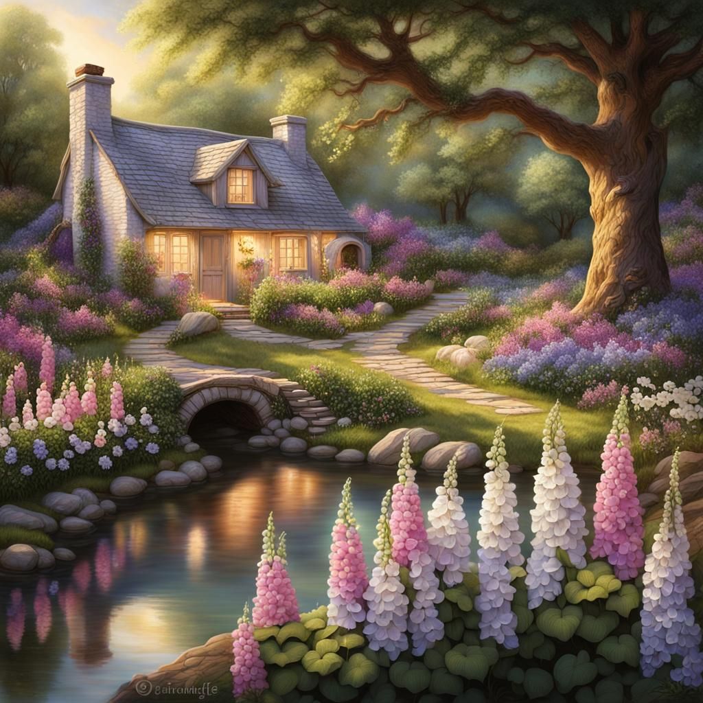 Serene Cottage - AI Generated Artwork - NightCafe Creator