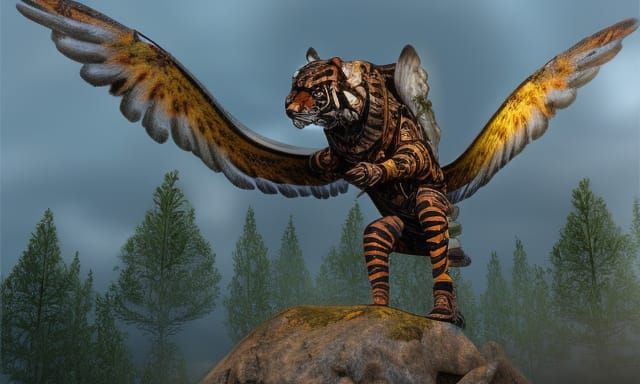 Tiger Icarus - AI Generated Artwork - NightCafe Creator