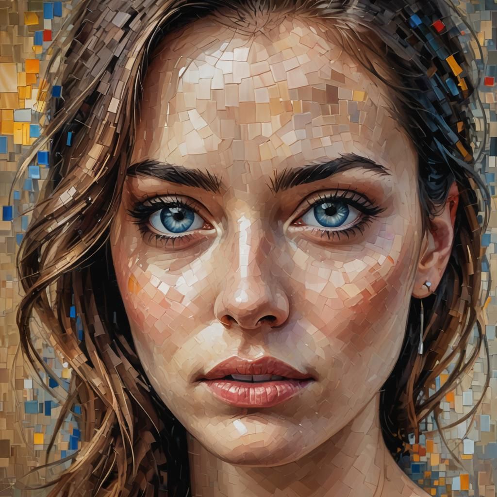 Impressionistic Pixelation - Girl who Stuns - AI Generated Artwork ...