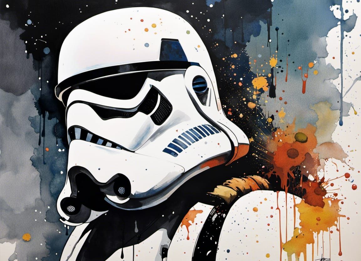 Stormtrooper, watercolor - AI Generated Artwork - NightCafe Creator