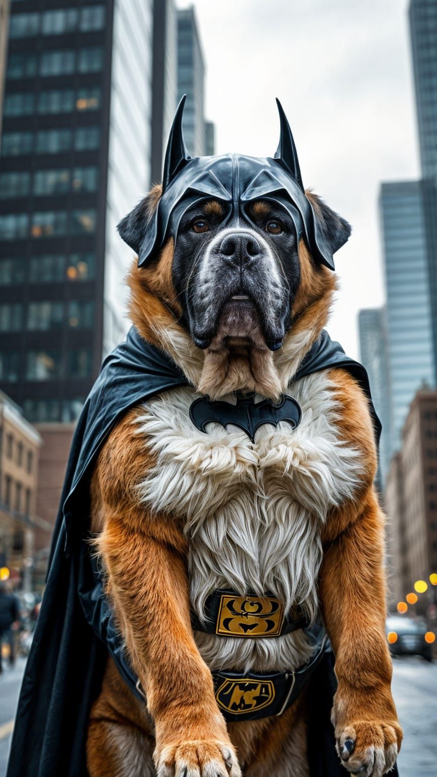 St. Bernard-man - Giant St. Bernard Batman in Crime-Plagued ...