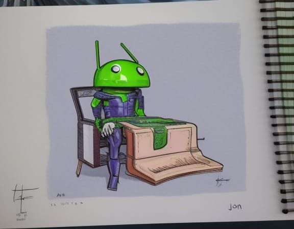 Green android sitting in jail. moebius style, Jojo's bizarre adventure ...