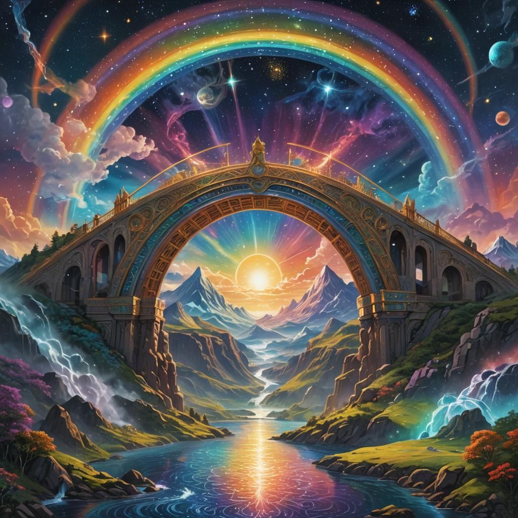 Bifrost (Rainbow Bridge) - AI Generated Artwork - NightCafe Creator