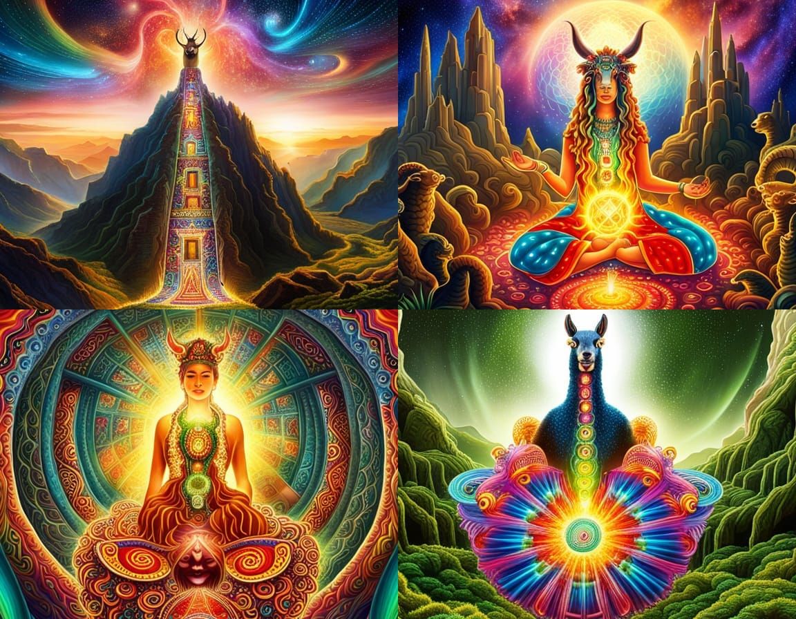 dmt ayahuasca llama apotheosis - AI Generated Artwork - NightCafe Creator