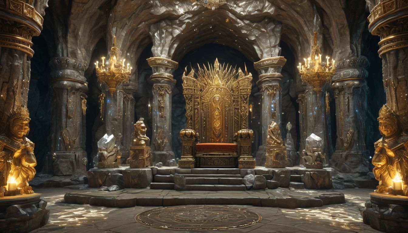 Throne room of the Dwarf King - AI Generated Artwork - NightCafe Creator