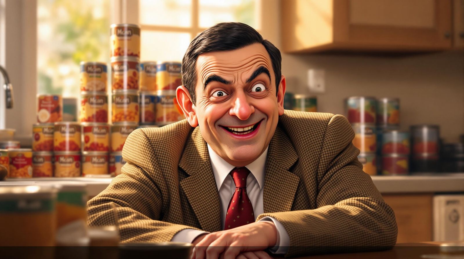 Mr. Beans, of course - Mr. Bean Surrounded by Cans in Sunny ...