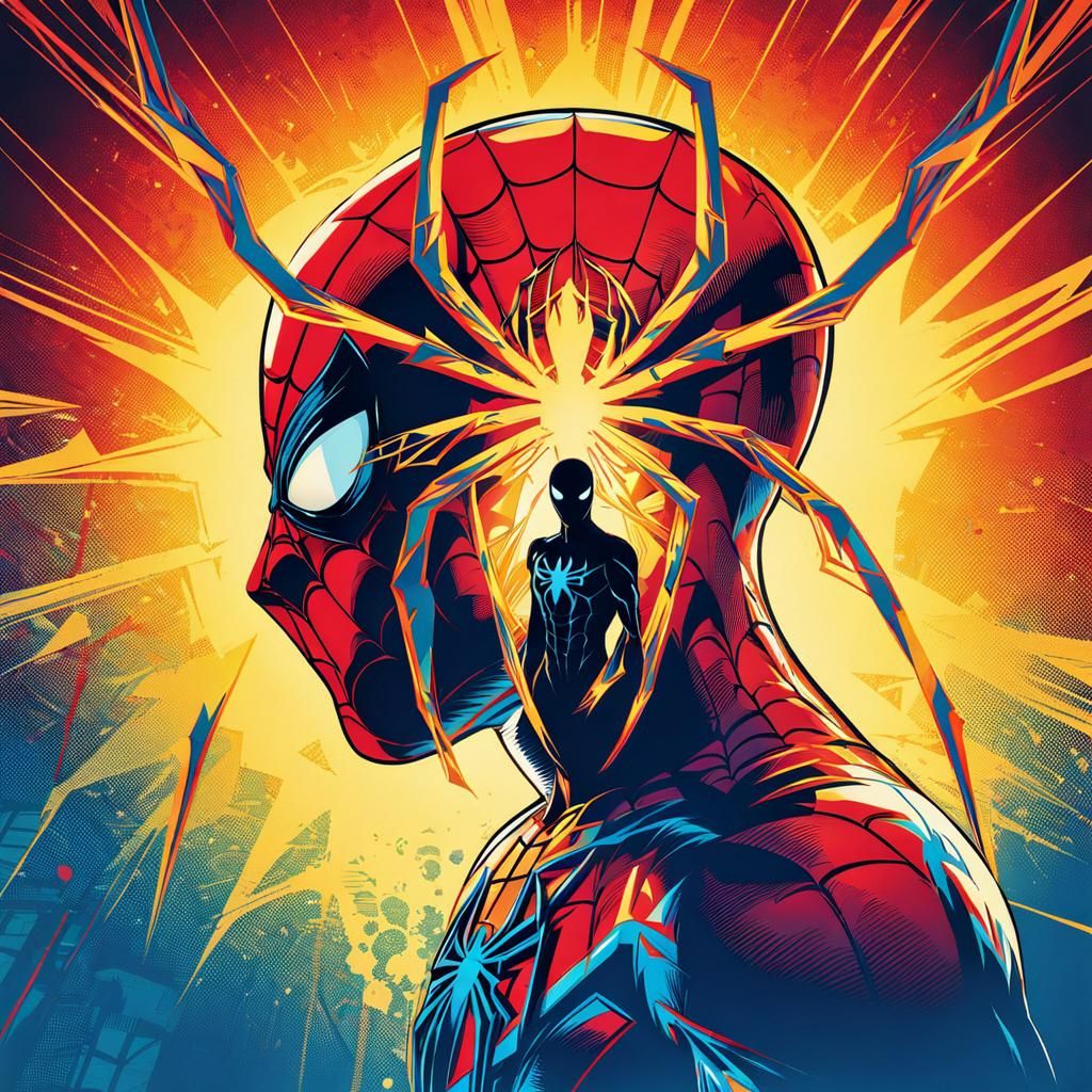 Double exposure Spiderman - AI Generated Artwork - NightCafe Creator
