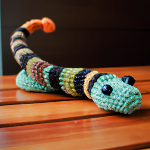 a crochet doll of a cute long eel : r/nightcafe