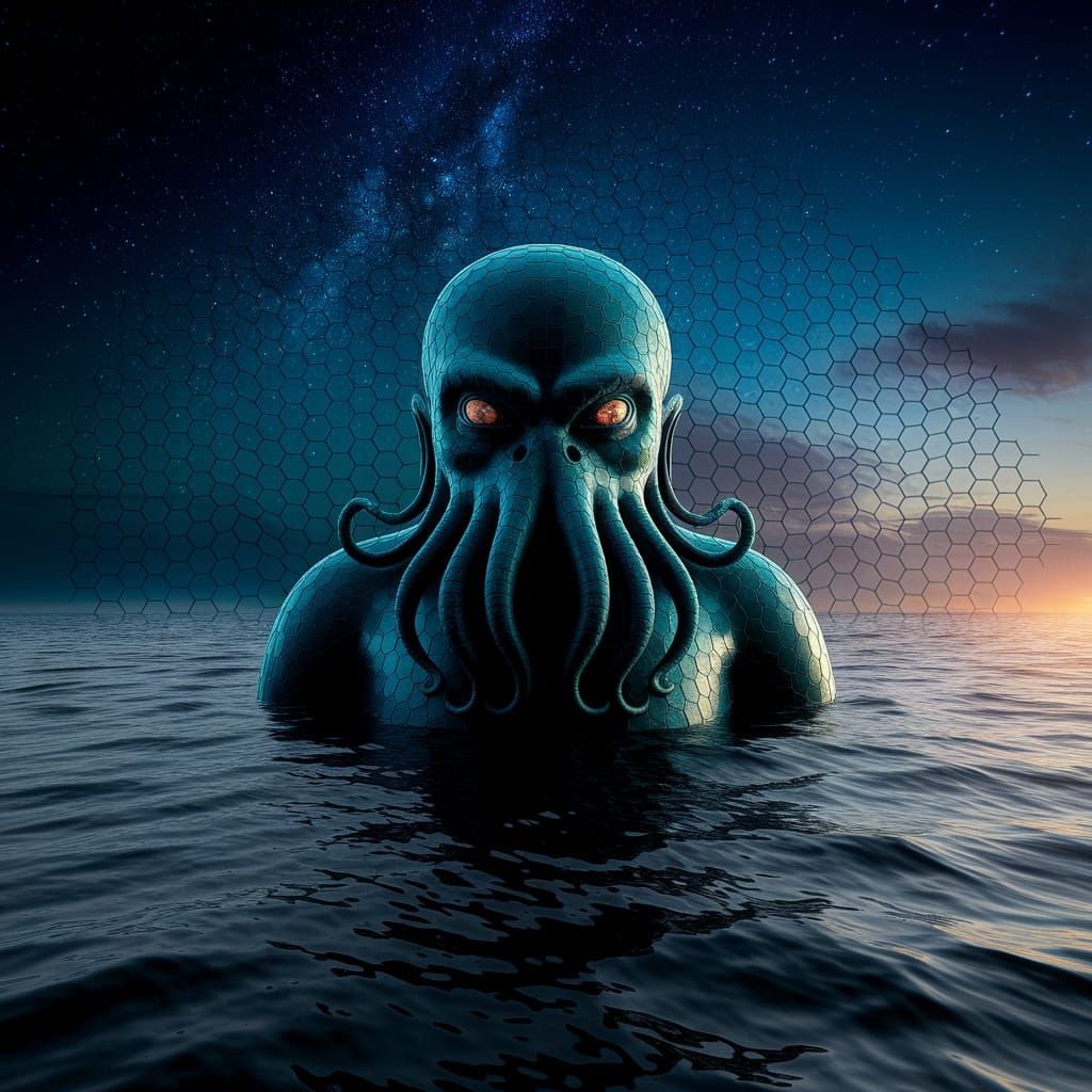 Ancient Horror Awakens Under Celestial Alignment - AI Art