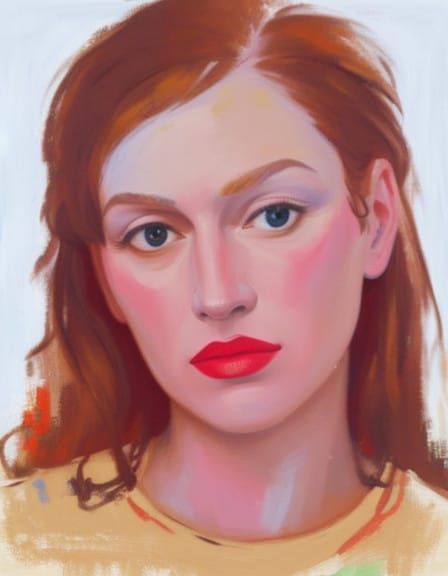 Impasto Portrait Tribute to Picasso's Olga - AI Art