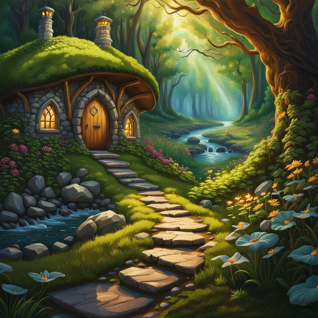 Magical stone path to a fairy's home - AI Generated Artwork - NightCafe ...
