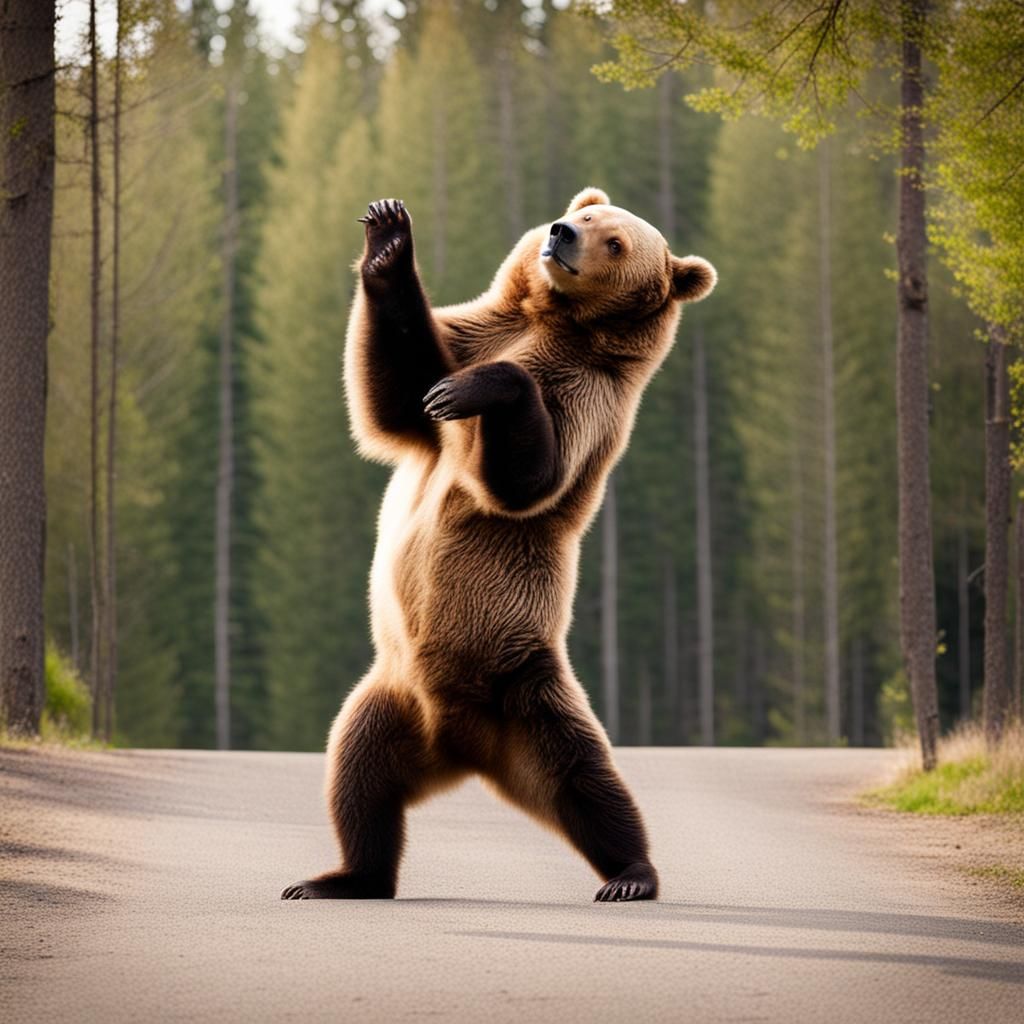 "Bear Doing a Handstand" - AI Generated Artwork - NightCafe Creator