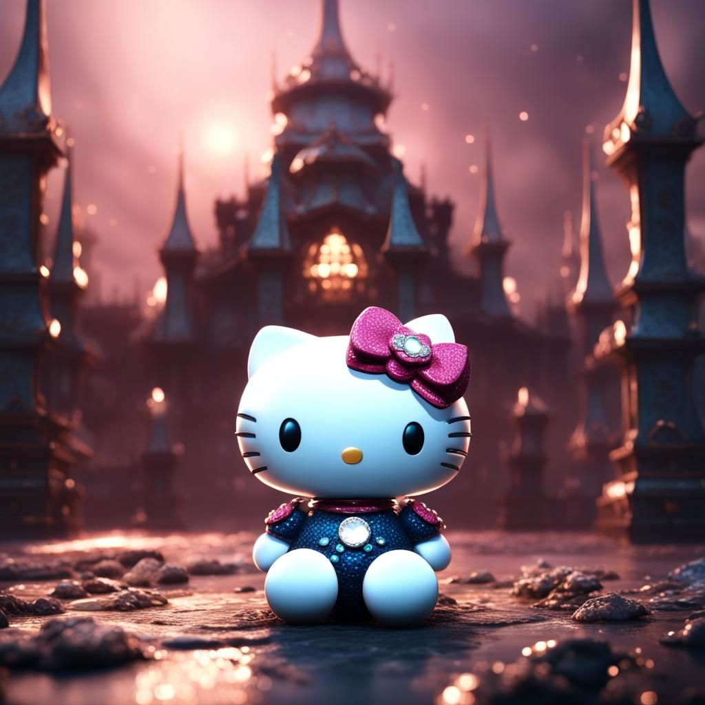 A diamond encrusted hello kitty - AI Generated Artwork - NightCafe Creator