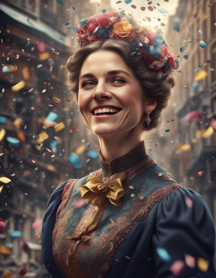 Victorian Woman Celebrating, v2 - AI Generated Artwork - NightCafe Creator