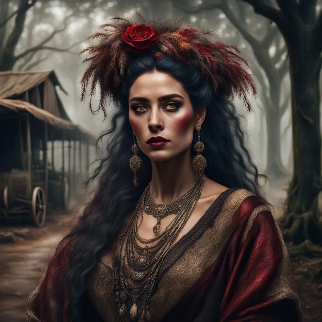 Portrait of a Gypsy Woman - AI Generated Artwork - NightCafe Creator