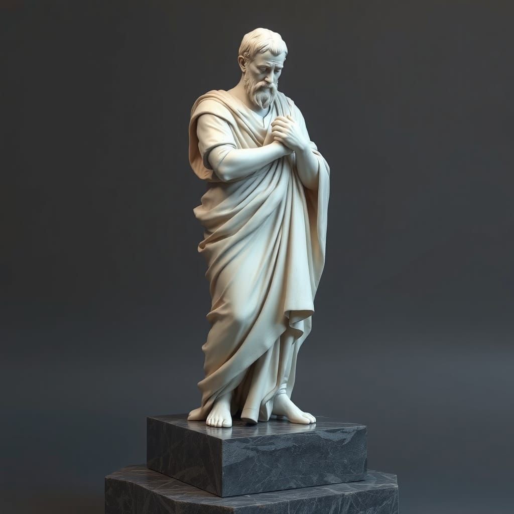 A Sculpture Of St. Paul Praying - A Sculpture Of St. Paul Pr...