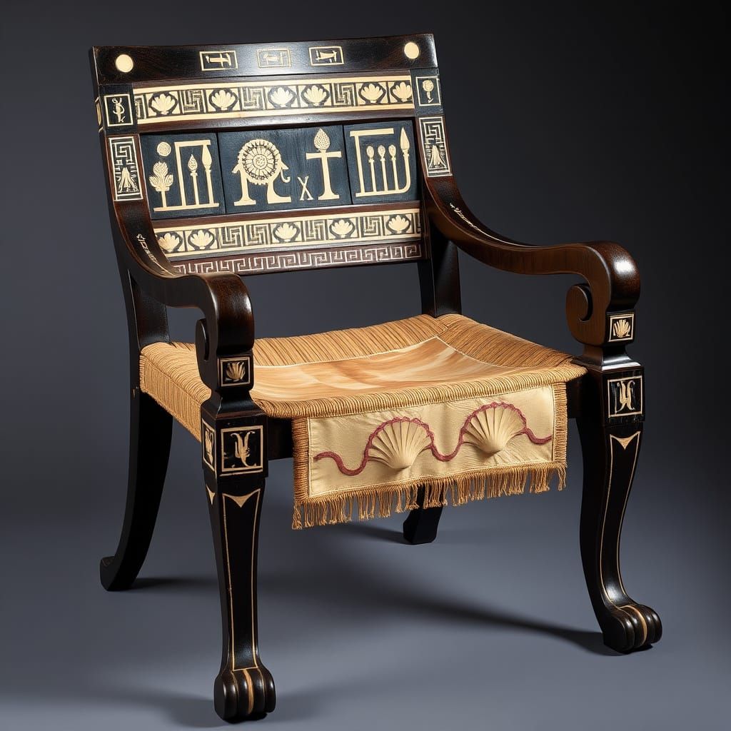 Simili Egyptian New Kingdom Chair - Ancient Egyptian Ebony T...