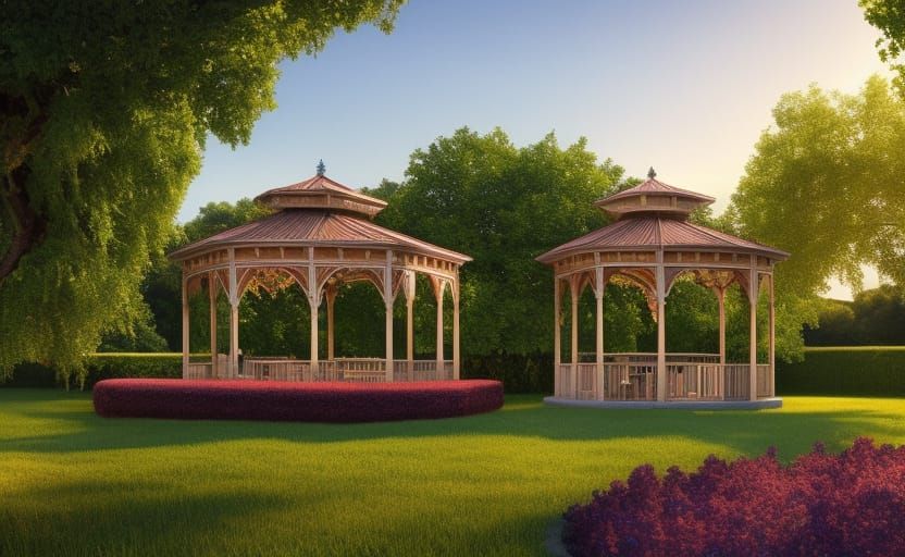 Gazebo in the Vineyard - AI Generated Artwork - NightCafe Creator