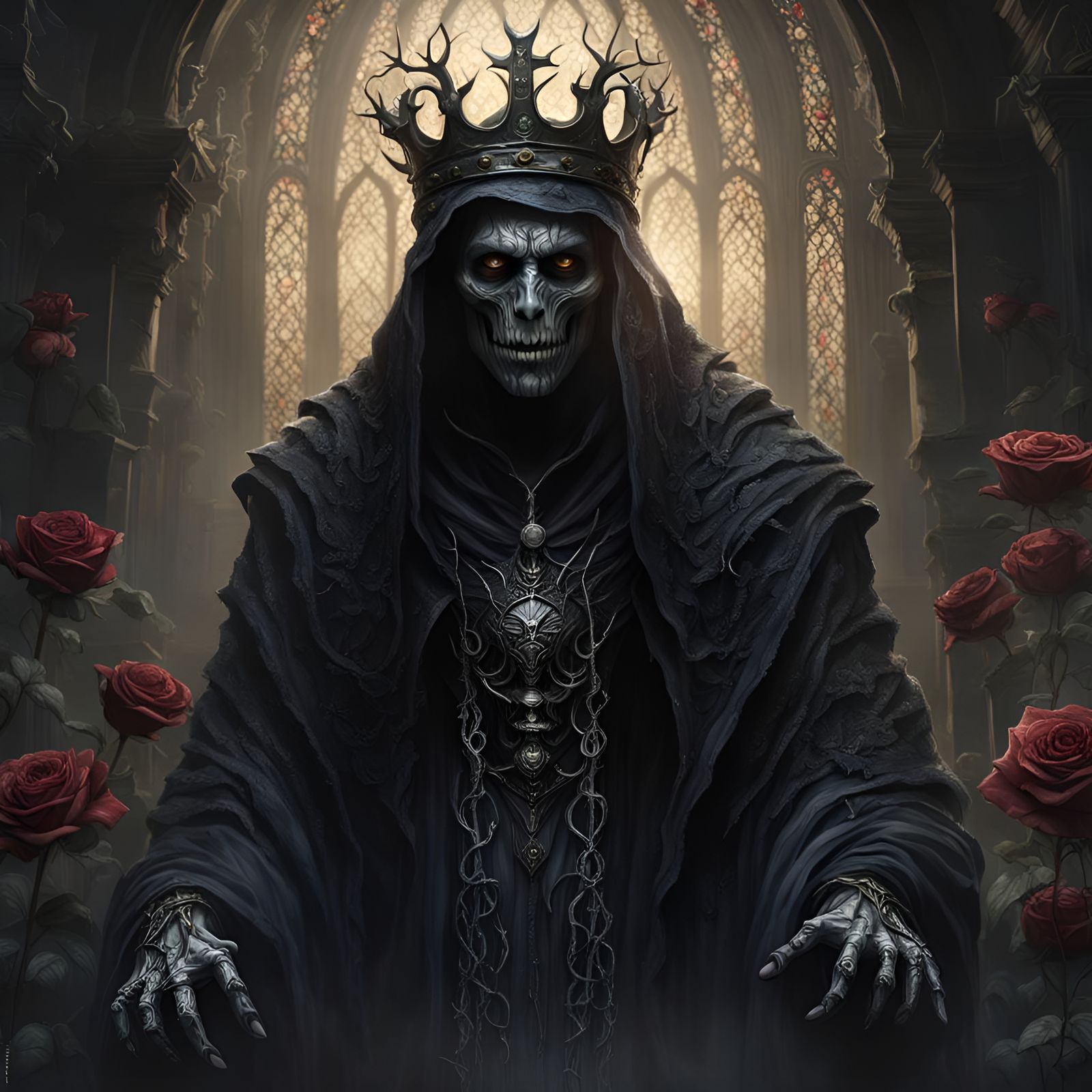 Veiled Enchantment: Whispers of the Wilted Roses - AI Generated Artwork ...