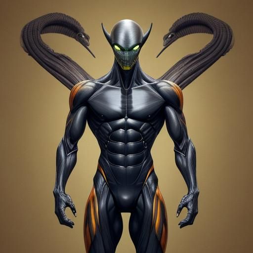 Alien bipedal with an elongated head from the features vagation similar ...