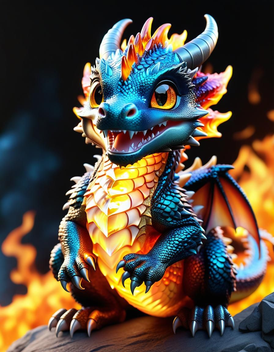 Fire Dragon Cub - AI Generated Artwork - NightCafe Creator
