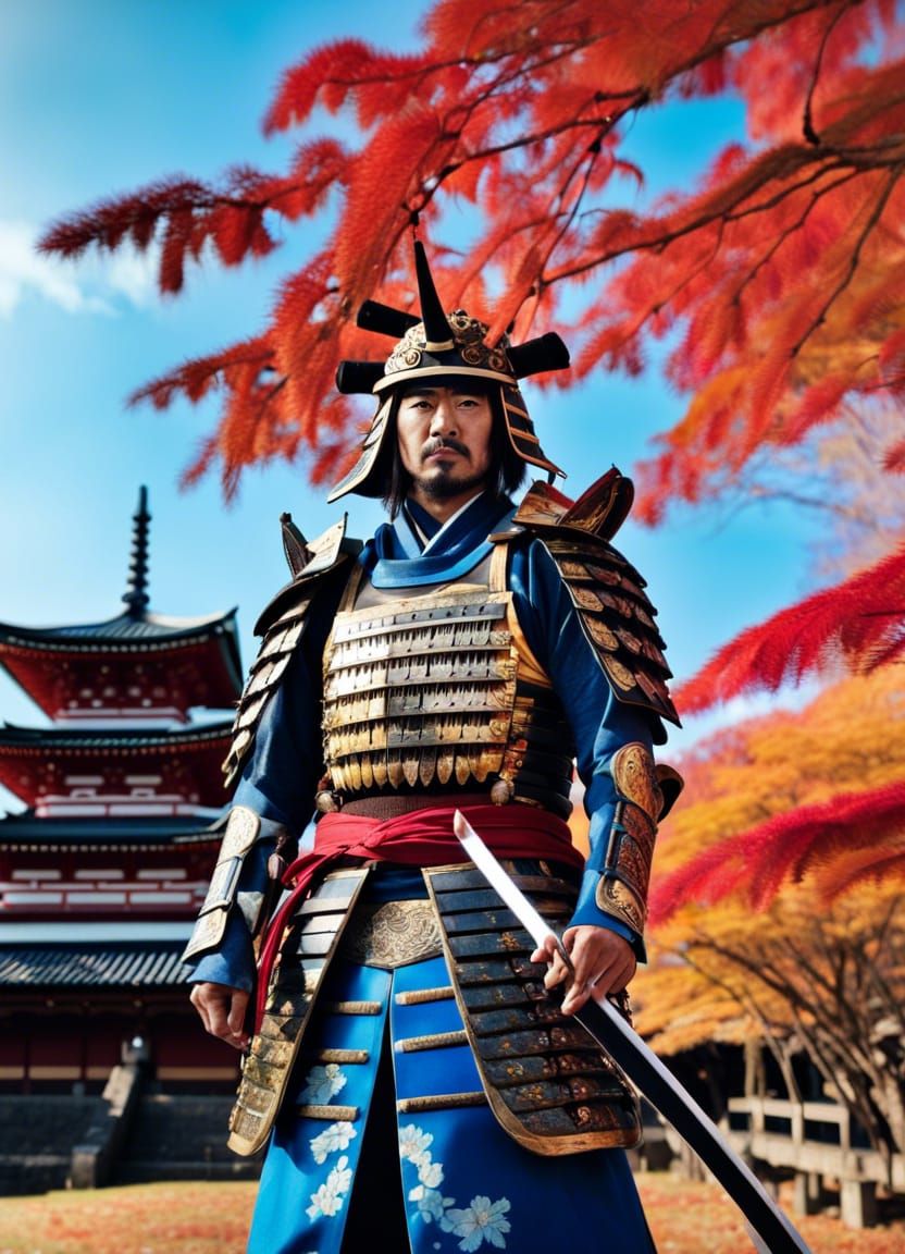 Multicolored ink flow full length portrait of a handsome Japanese man ...