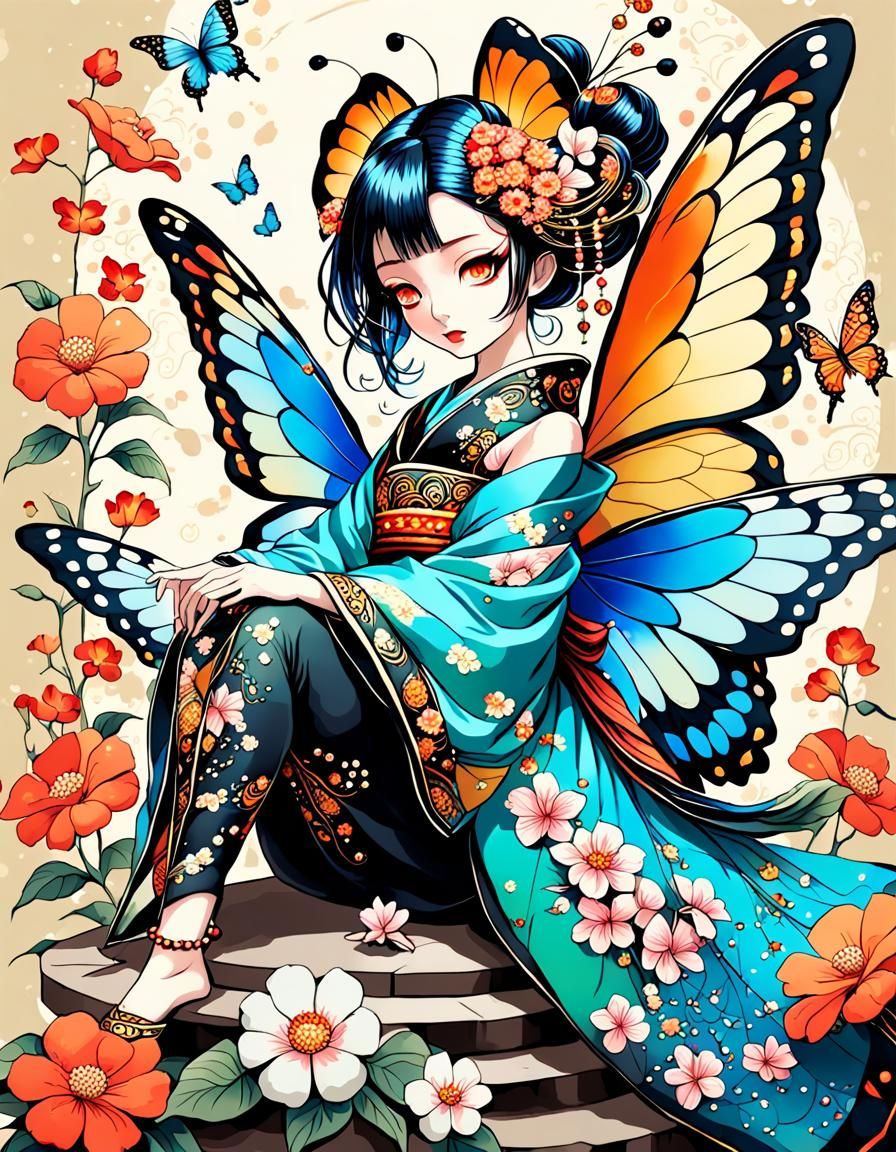 Geisha pixie - AI Generated Artwork - NightCafe Creator