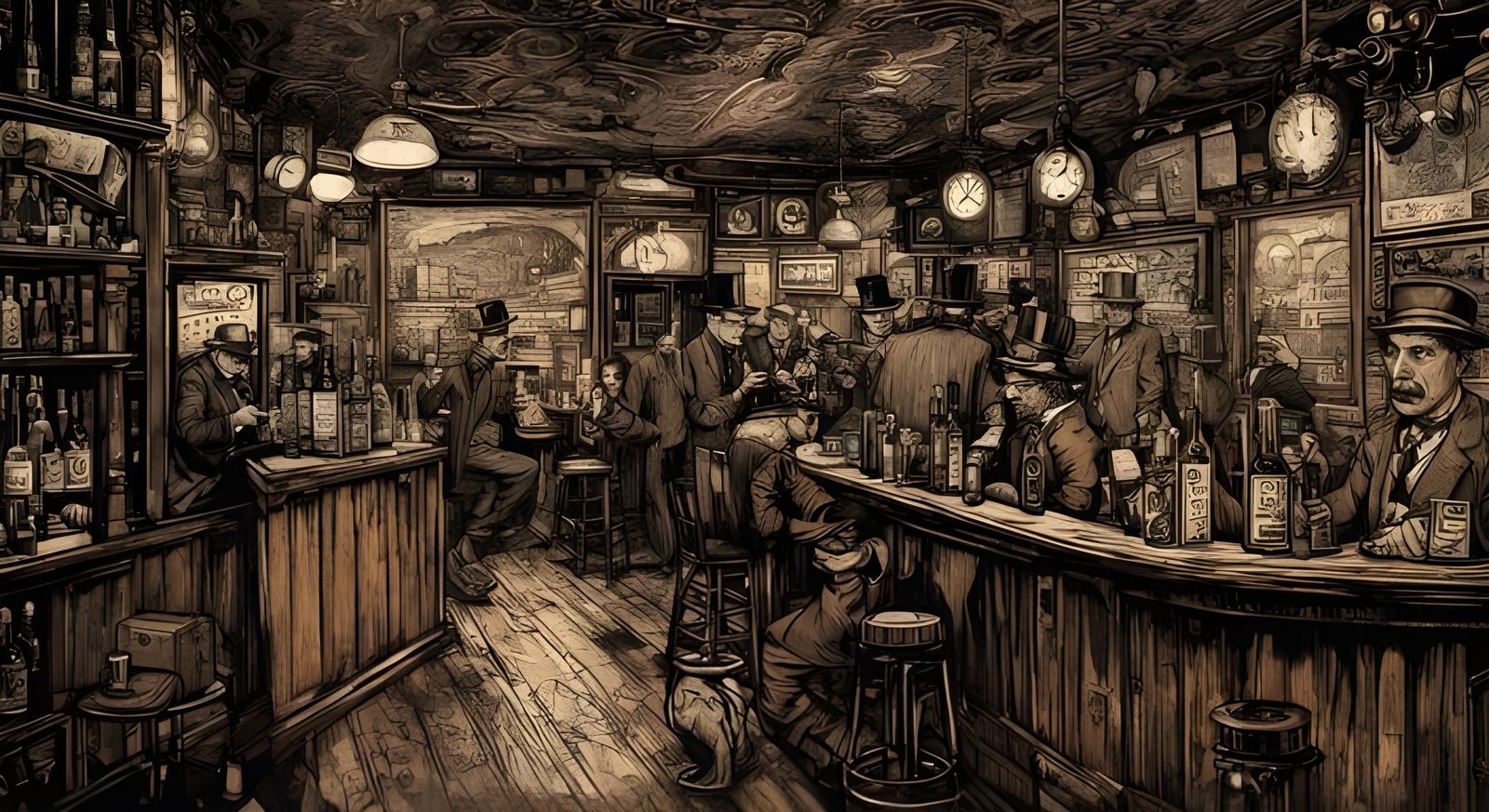 Bootleggers Prohibition Bar - AI Generated Artwork - NightCafe Creator