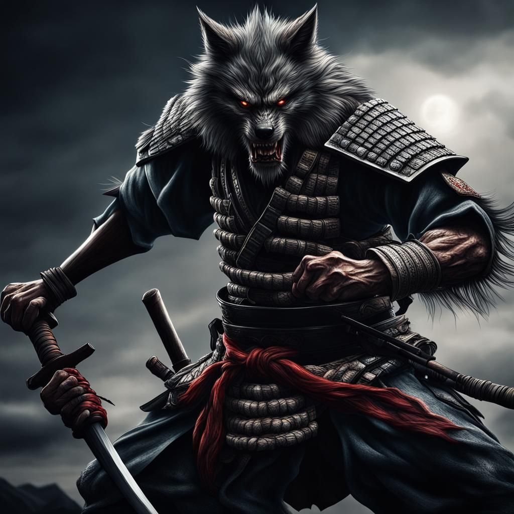 werewolf samurai - AI Generated Artwork - NightCafe Creator
