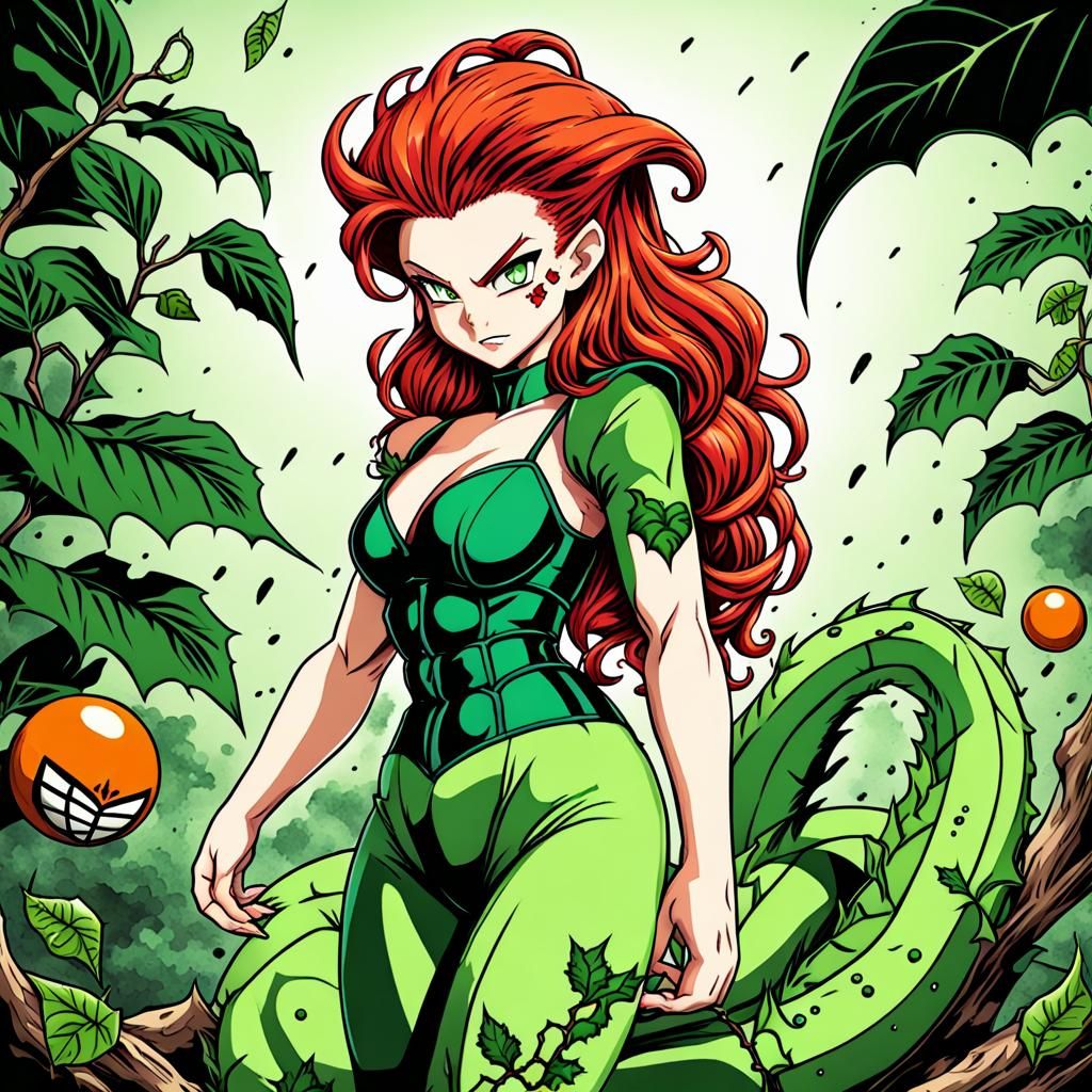 Poison Ivy Dragon Ball Style - AI Generated Artwork - NightCafe Creator