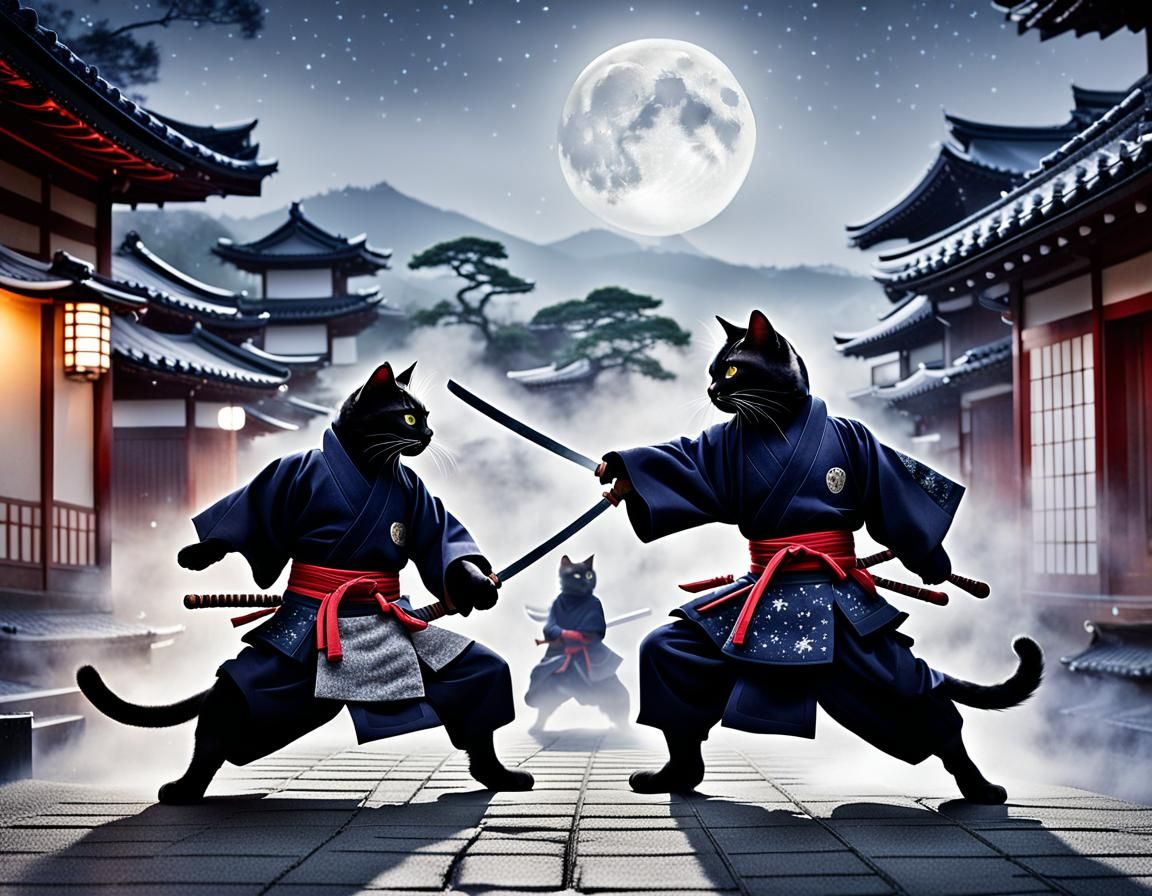 Ninja cats - AI Generated Artwork - NightCafe Creator
